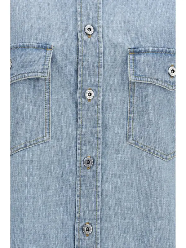 Bottega Veneta Sky Bleached Oversize Denim Shirt