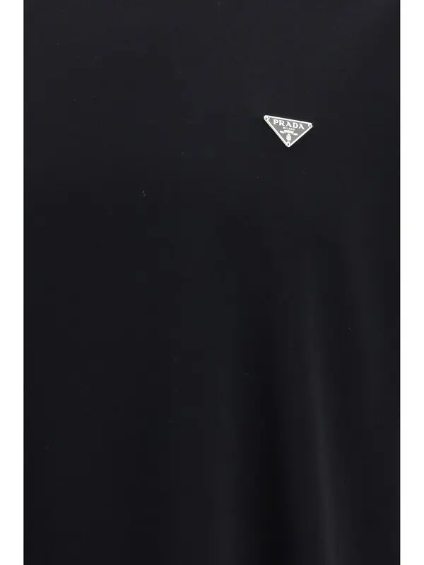 Prada Cotton T-shirt With Triangle Logo