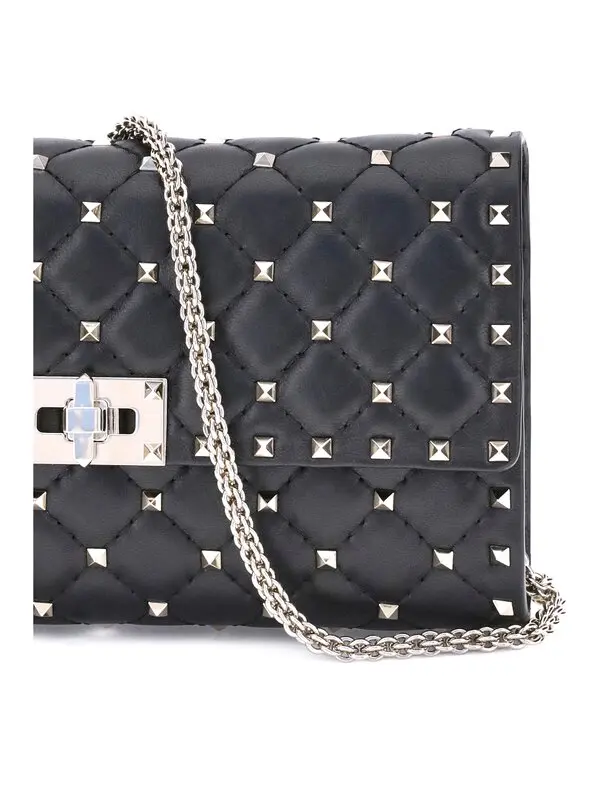 Valentino Garavani Rockstud Spike Nappa Shoulder Bag - Black