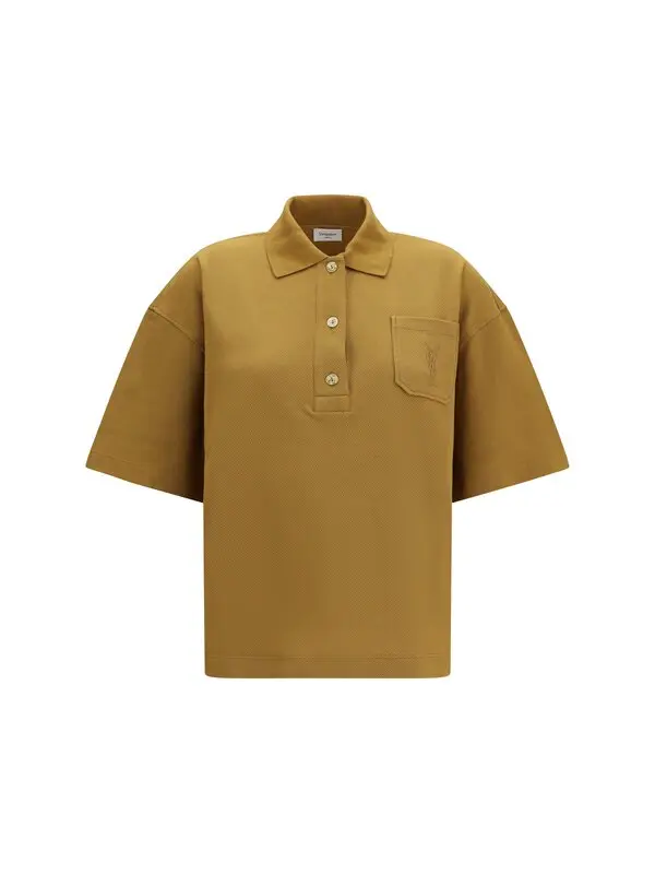 Saint Laurent Cassandre Oversized Piqué Polo - Yellow