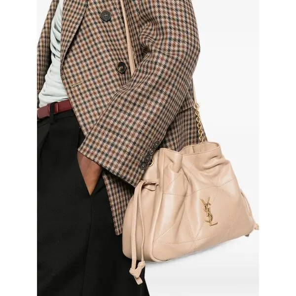 Saint Laurent Quilted Leather Drawstring Shoulder Bag