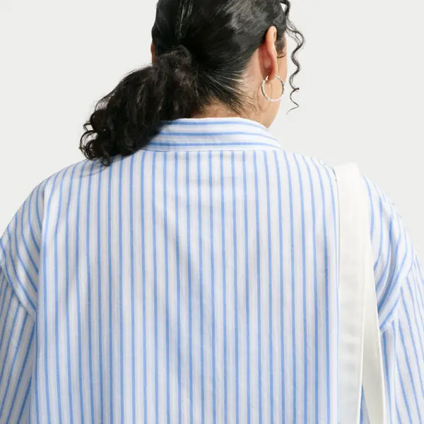 Nike Chill Poplin Oversized Striped Button-up Top