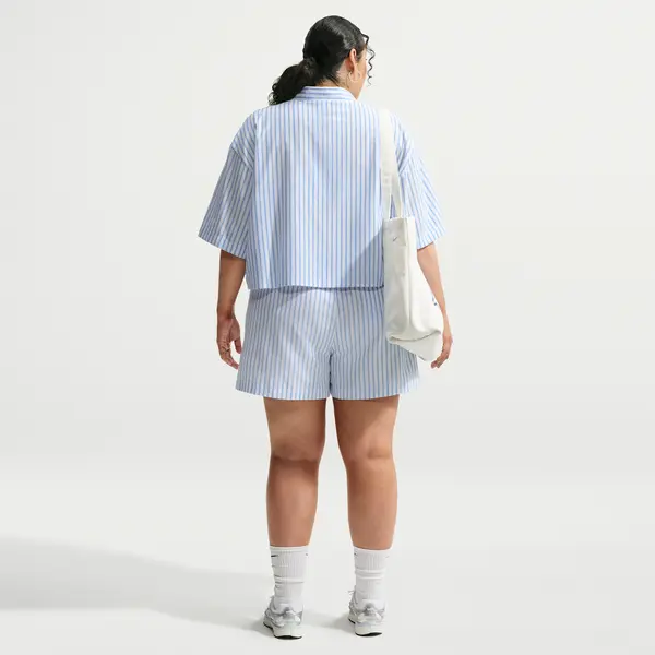 Nike Chill Poplin Oversized Striped Button-up Top