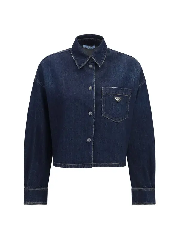 Prada Denim Shirt With Logo