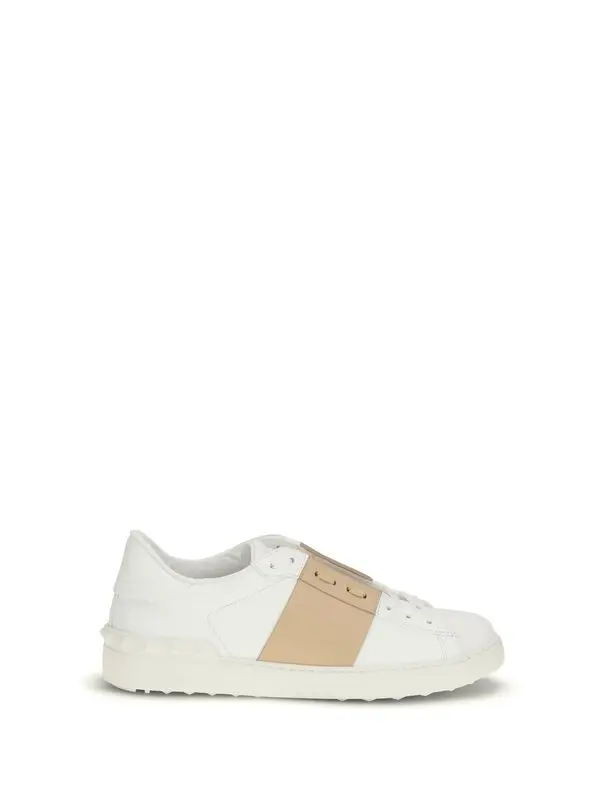 Valentino Garavani Open Vitello Tecnic Calfskin Sneakers - White