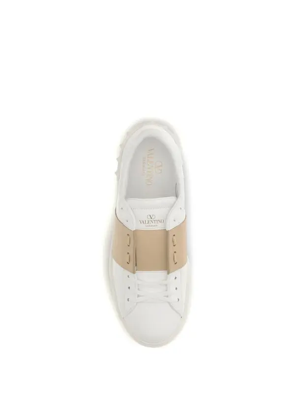 Valentino Garavani Open Vitello Tecnic Calfskin Sneakers - White