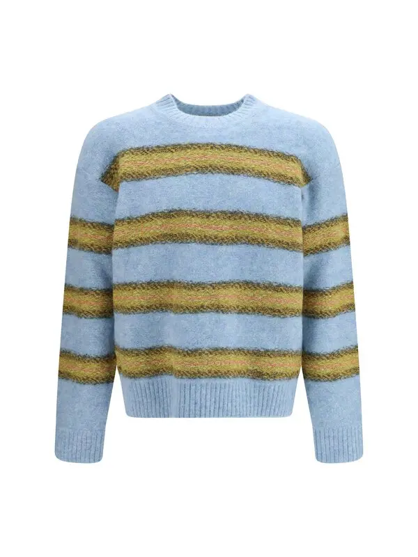 Dries Van Noten Striped Crewneck Sweater - Blue