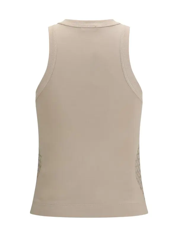 Brunello Cucinelli Cotton Top With Luminous Embroidery - Cream