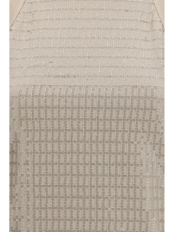 Brunello Cucinelli Cotton Top With Luminous Embroidery - Cream