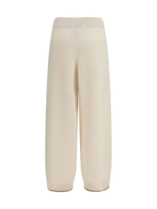 Brunello Cucinelli Cashmere Trousers With Ribbed Detailing