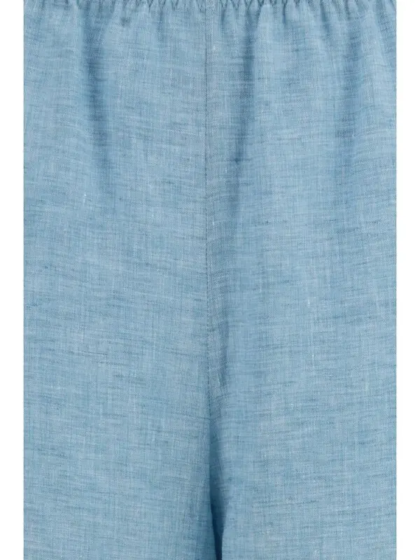 Loro Piana Sven Linen Palazzo Pants - Blue