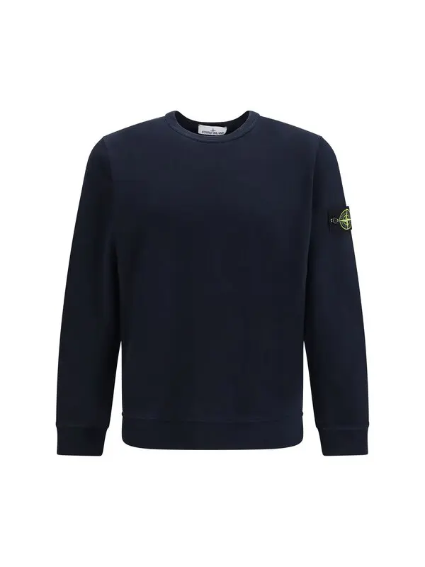 Stone Island Crewneck Cotton Sweatshirt - Blue