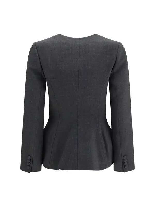 SELF-PORTRAIT Collarless Wool Jacket