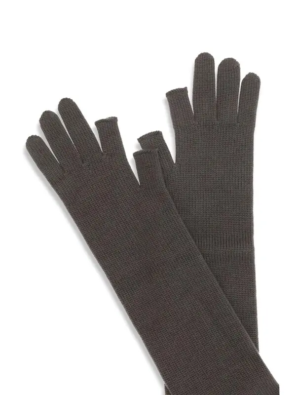 Rick Owens Long Fingerless Gloves - Gray