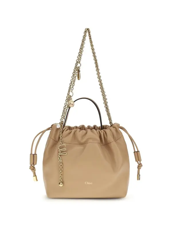 Chloé Icons Leather Chain Shoulder Bag - Cream