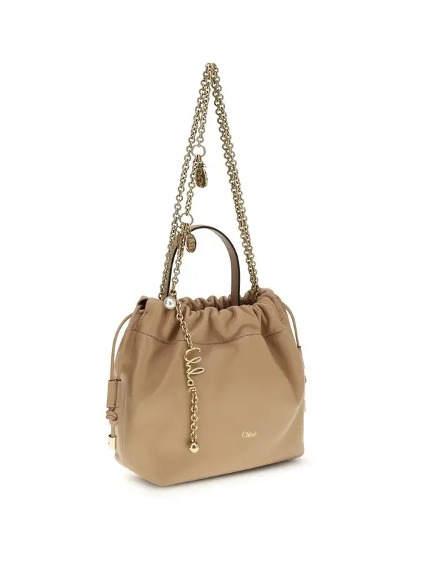 Chloé Icons Leather Chain Shoulder Bag - Cream