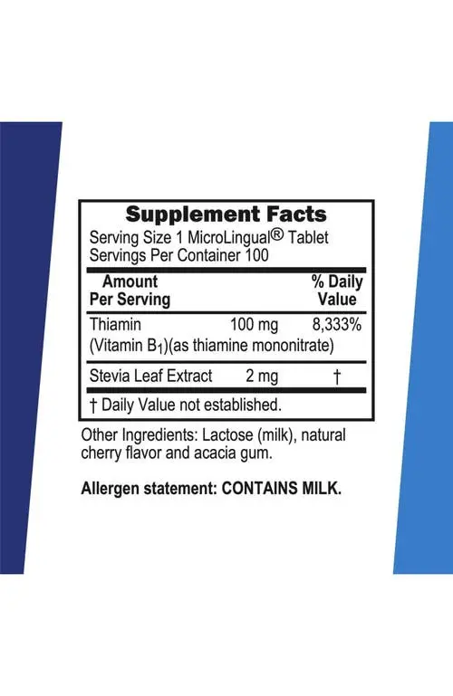 SUPERIOR SOURCE Vitamin B1 Thiamin Instant Dissolve Microlingual Tablets