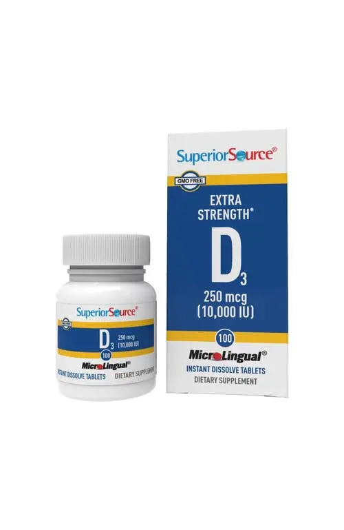 SUPERIOR SOURCE Vitamin D3 Immune Support Microlingual Tablets - White