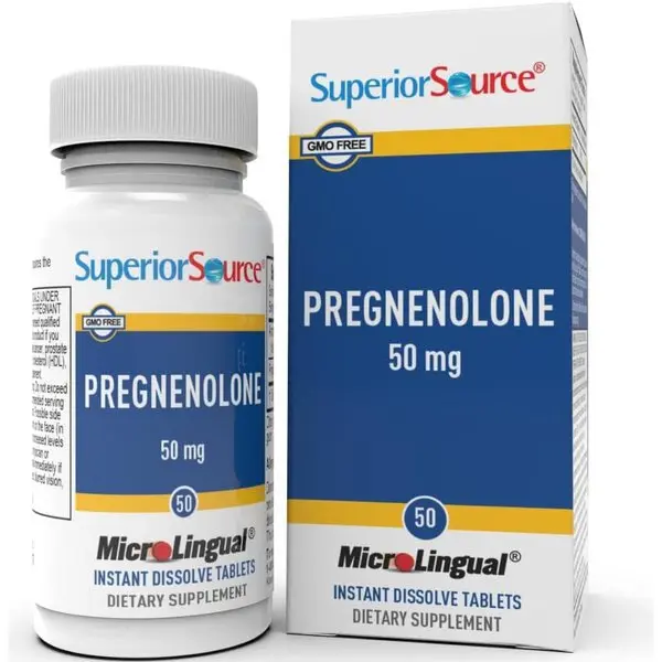 SUPERIOR SOURCE Pregnenolone Instant Dissolve Hormone Support Tablets
