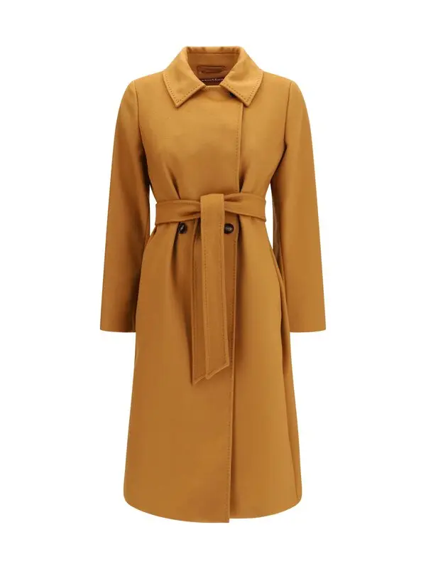 Max Mara Double Breasted Wool Coat - Cream