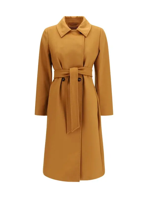 Max Mara Double Breasted Wool Coat - Cream