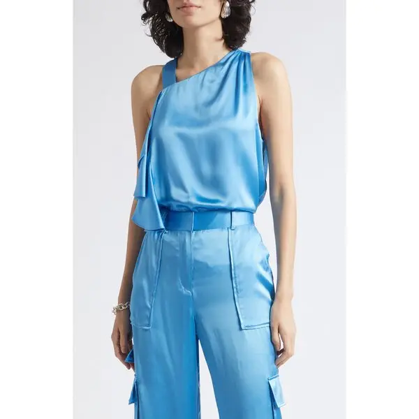 Ramy Brook Danielle One-shouldered Satin Top