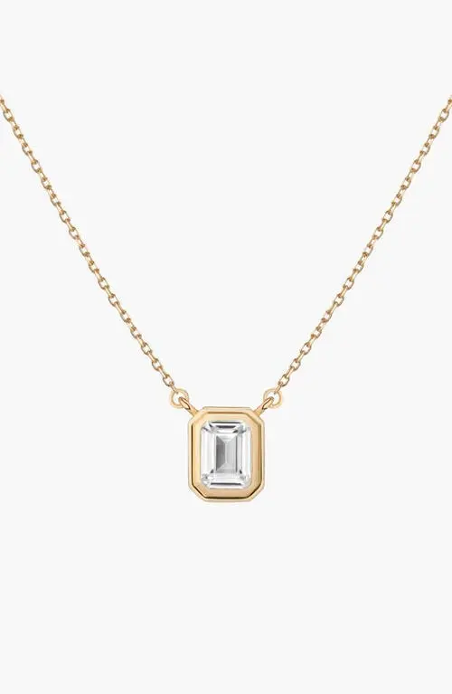 AURATE White Sapphire Double-bezel Necklace - Yellow