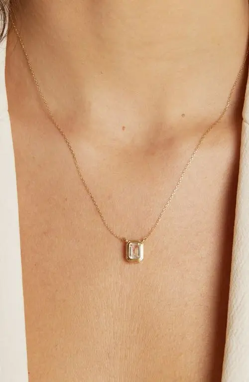 AURATE White Sapphire Double-bezel Necklace
