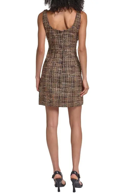 Karl Lagerfeld Paris Sleeveless Tweed Minidress
