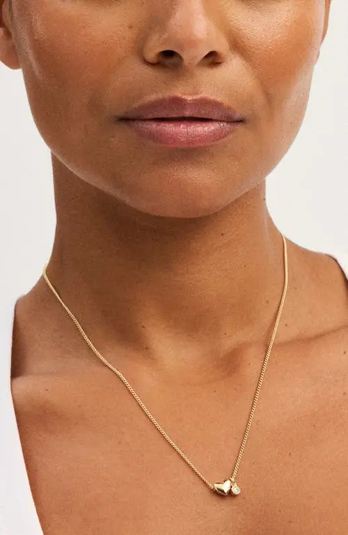 Madewell Baby Heart Pendant Necklace With Cubic Zirconia