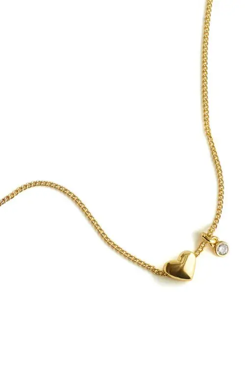 Madewell Baby Heart Pendant Necklace With Cubic Zirconia