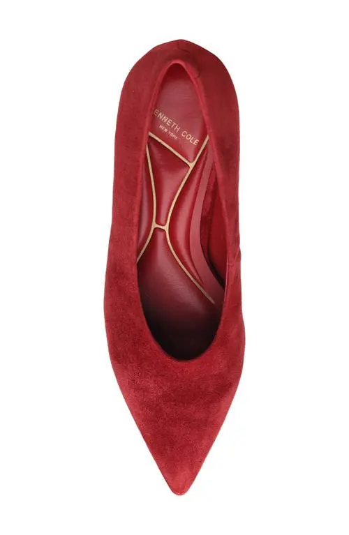 KENNETH COLE Ophelia Pointed Toe Pump - Red Suede