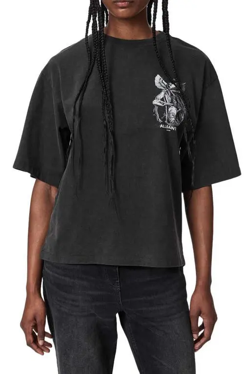 ALLSAINTS Seraph Amelie Graphic Tee - Washed Black