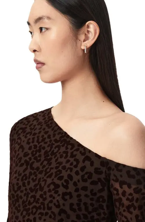 ALLSAINTS Mimi Off The Shoulder Leopard Print Top