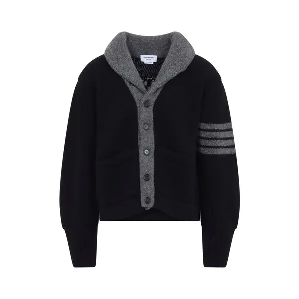 Thom Browne 65 Jersey Collar Cardigan - Blue