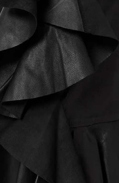 ALLSAINTS Luana Lea Ruffled Leather Miniskirt