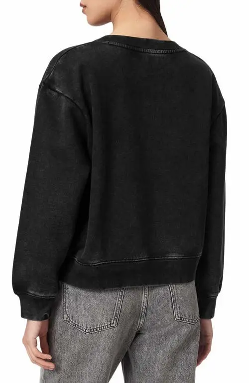 ALLSAINTS Crystal & Chain Embellished Sweatshirt