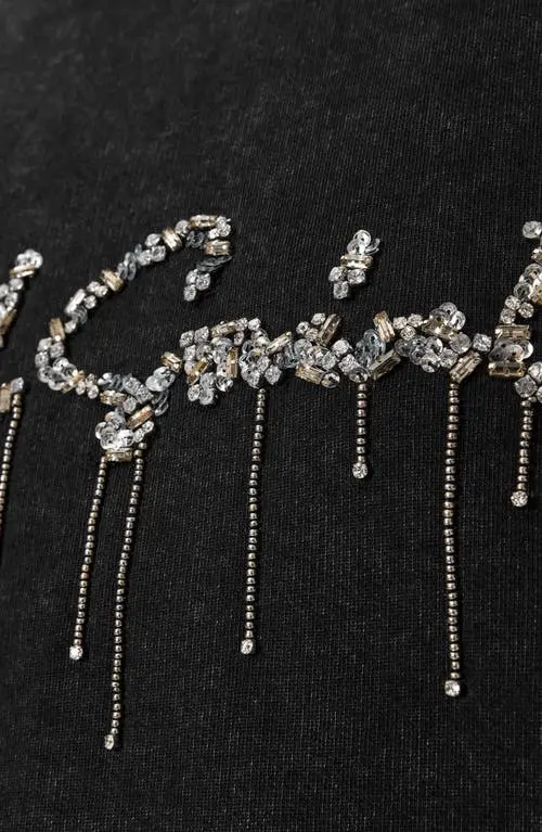 ALLSAINTS Crystal & Chain Embellished Sweatshirt