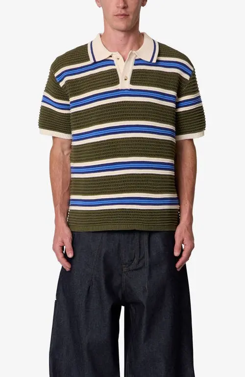 Mnml Striped Knit Polo Shirt
