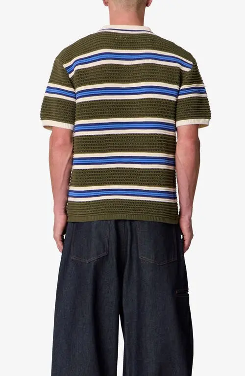 Mnml Striped Knit Polo Shirt