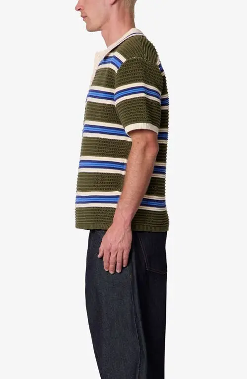 Mnml Striped Knit Polo Shirt