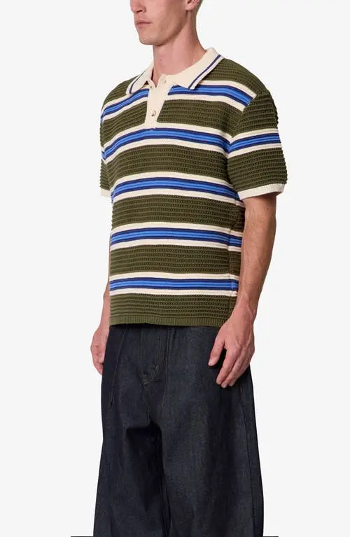 Mnml Striped Knit Polo Shirt