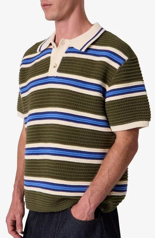 Mnml Striped Knit Polo Shirt