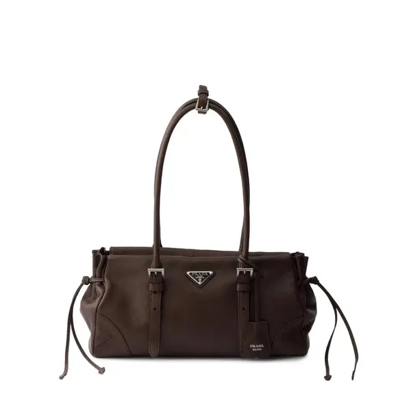 Prada Calf Leather Tote Bag - Brown