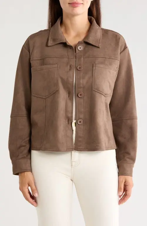 BEACHLUNCHLOUNGE Faux Suede Jacket - Koala