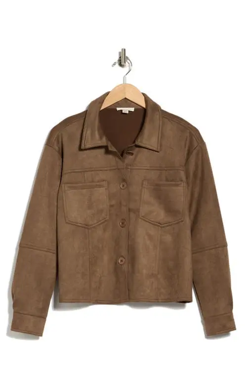 BEACHLUNCHLOUNGE Faux Suede Jacket - Koala