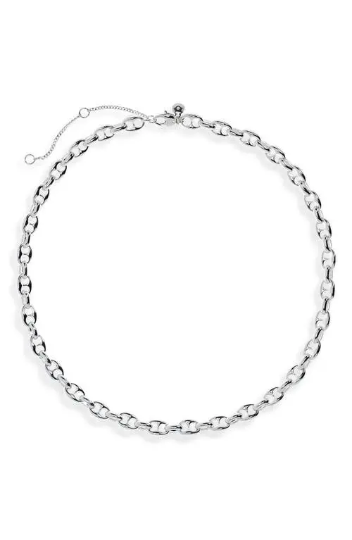 Madewell Puffy Mariner Link Necklace - Warm Silver