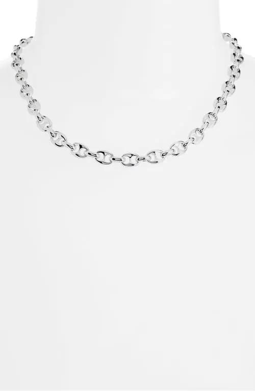 Madewell Puffy Mariner Link Necklace - Warm Silver