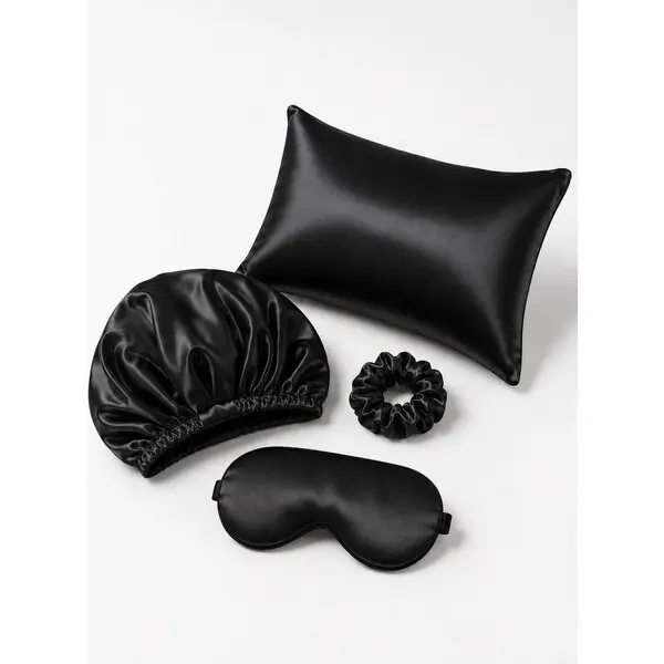 SILKSILKY 4-piece Mulberry Silk Set - Black