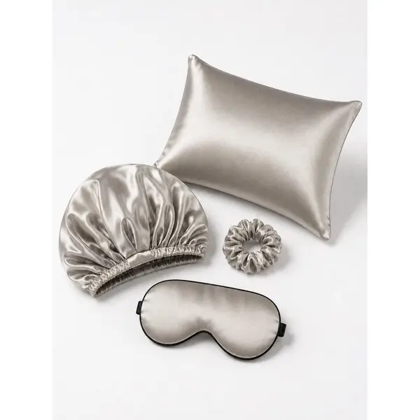 SILKSILKY 4-piece Mulberry Silk Set - Gray